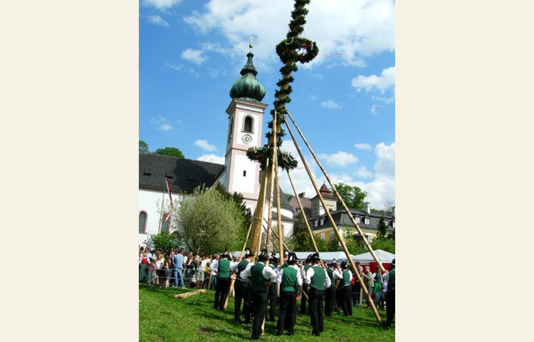Maypole raising, Aigen : salzburg.info